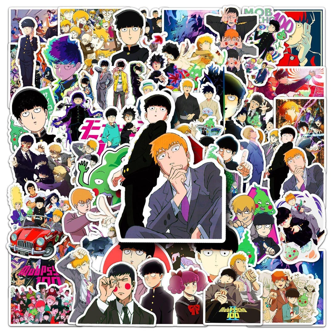 50pcs-mob Psycho 100 Sticker Pack | Cute Anime Stickers | Manga Decals ...