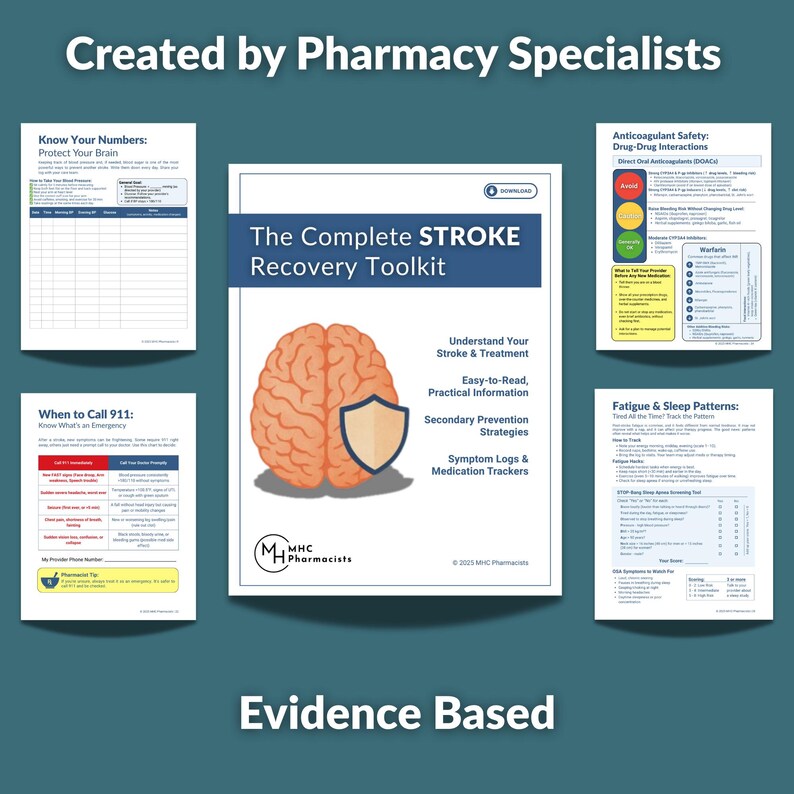 Stroke Recovery Toolkit PDF | Printable Checklists, BP Log, Medication ...