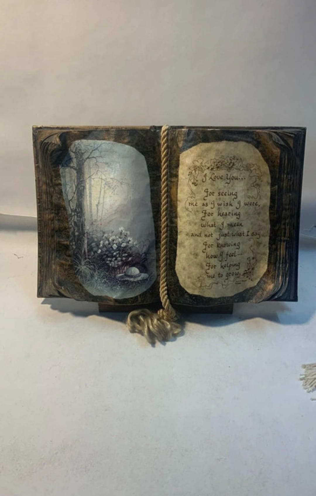 Vintage 1960s Judith Bond Ceramic Open Book Plaque I Love You Poem ...