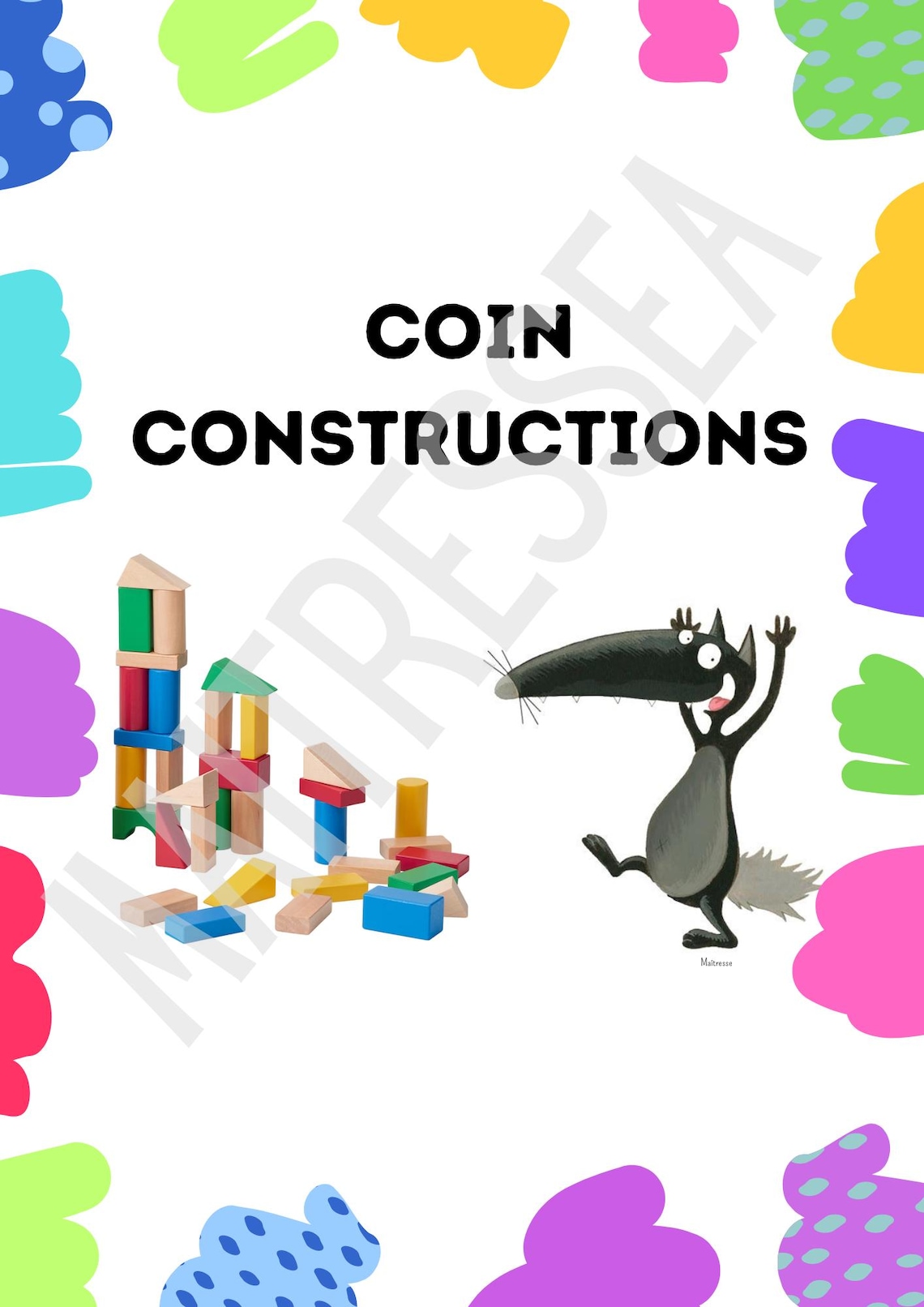 Affichage les coins de la classe - petit loup - maternelle (sans ...