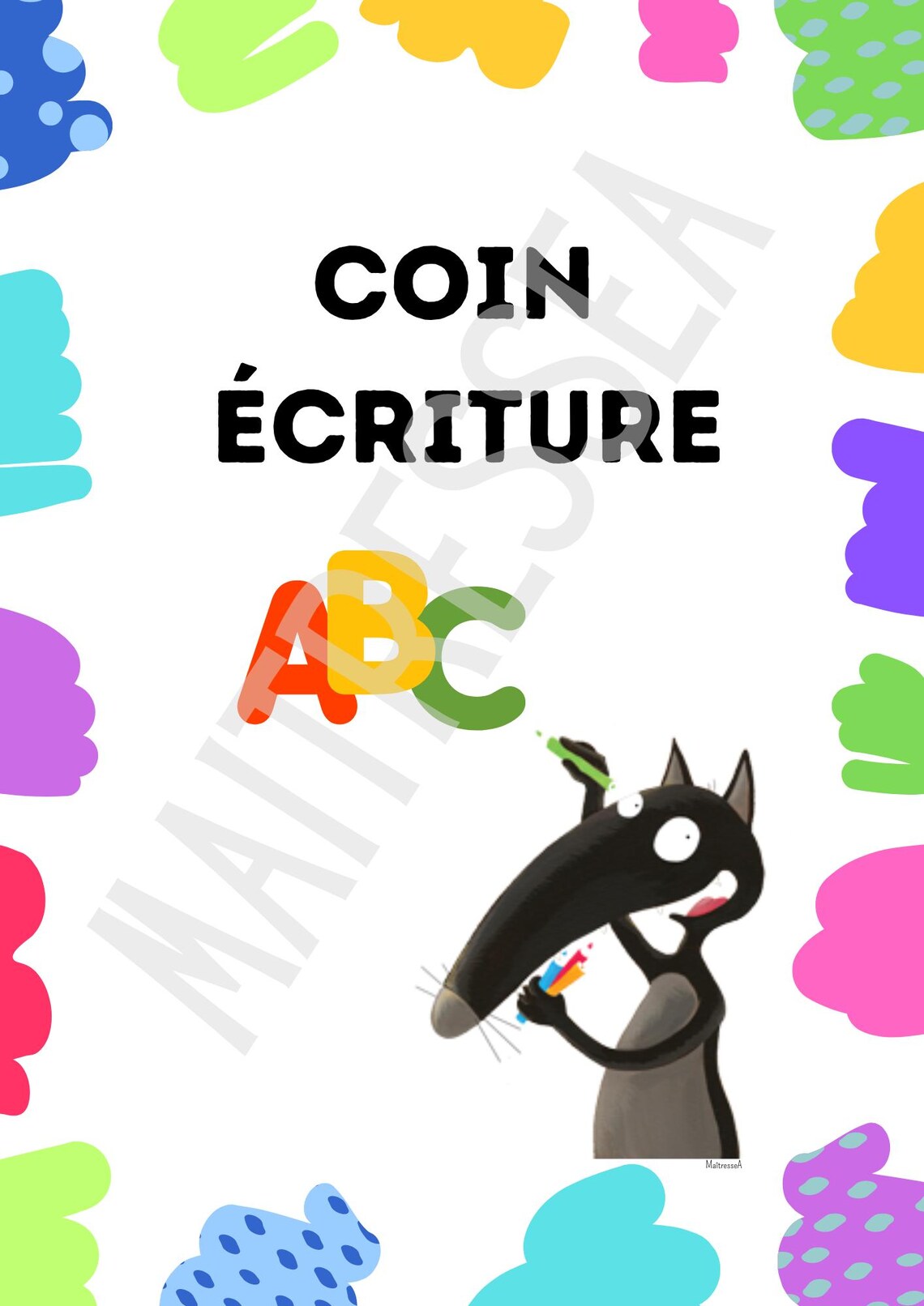 Affichage les coins de la classe - petit loup - maternelle (sans ...