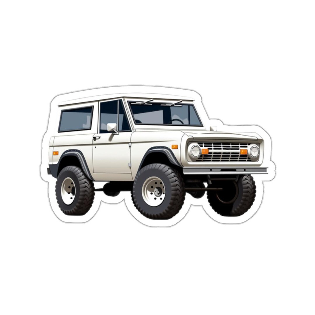 Retro White Ford Bronco Sticker: Classic SUV Vinyl Decal - Etsy