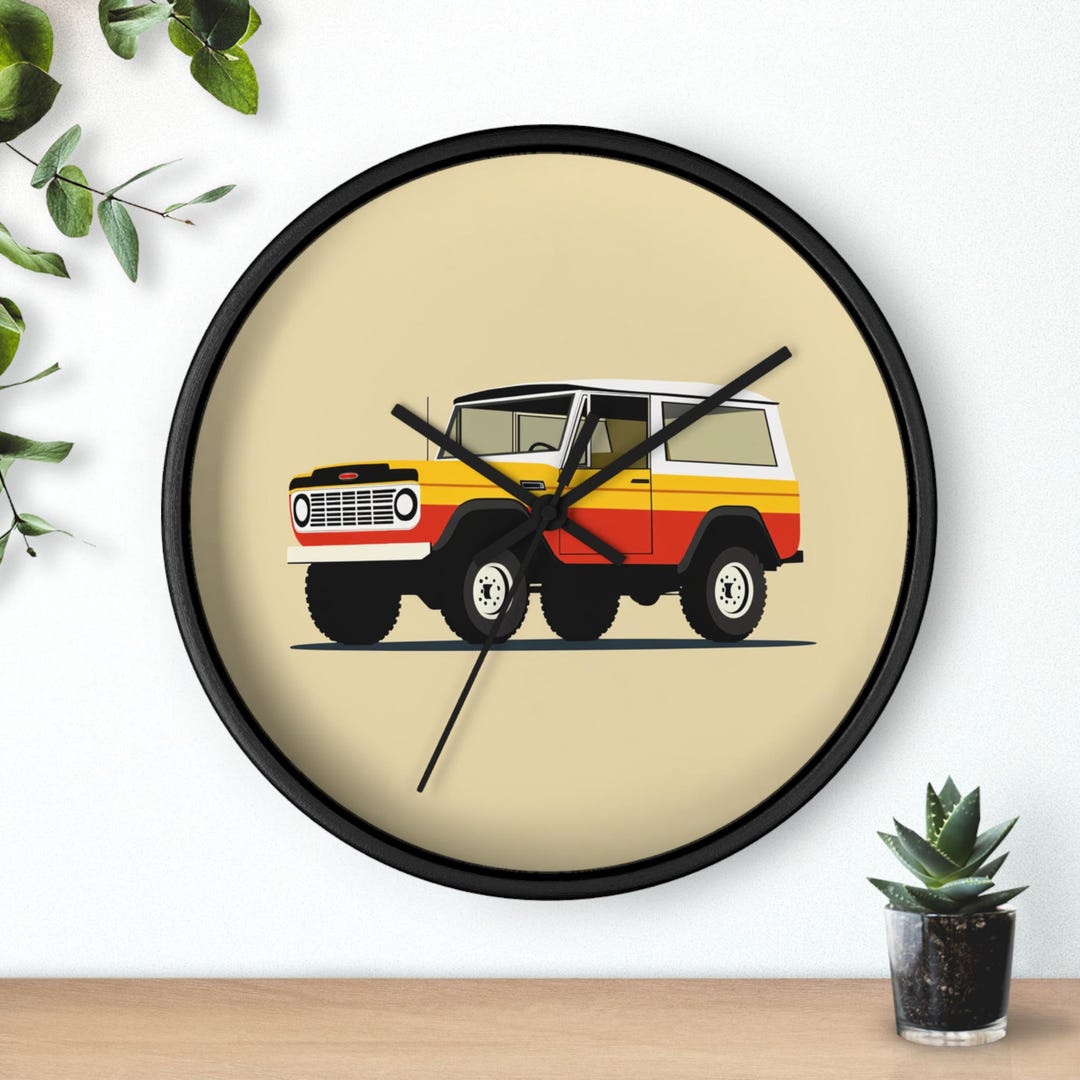 Vintage Ford Bronco Wall Clock, Retro Bronco Clock, Unique Home Decor ...