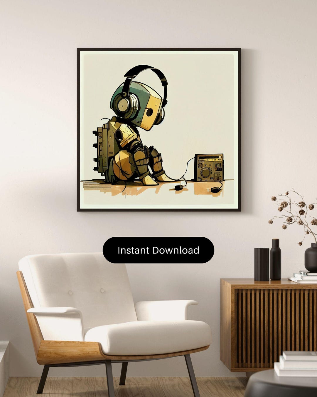 Hip Hop + Robots Pop Art - Instant Digital Print Download Robot With ...