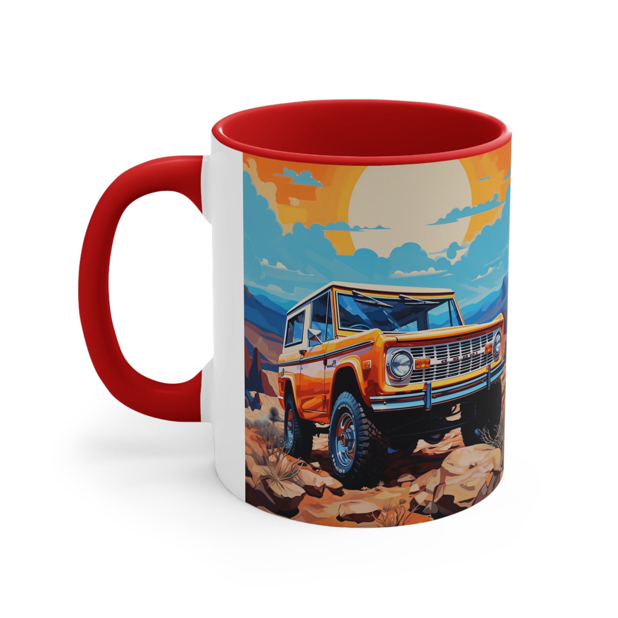 Vintage Orange Ford Bronco Coffee Mug Outdoor SUV off Road Bronco 11oz ...
