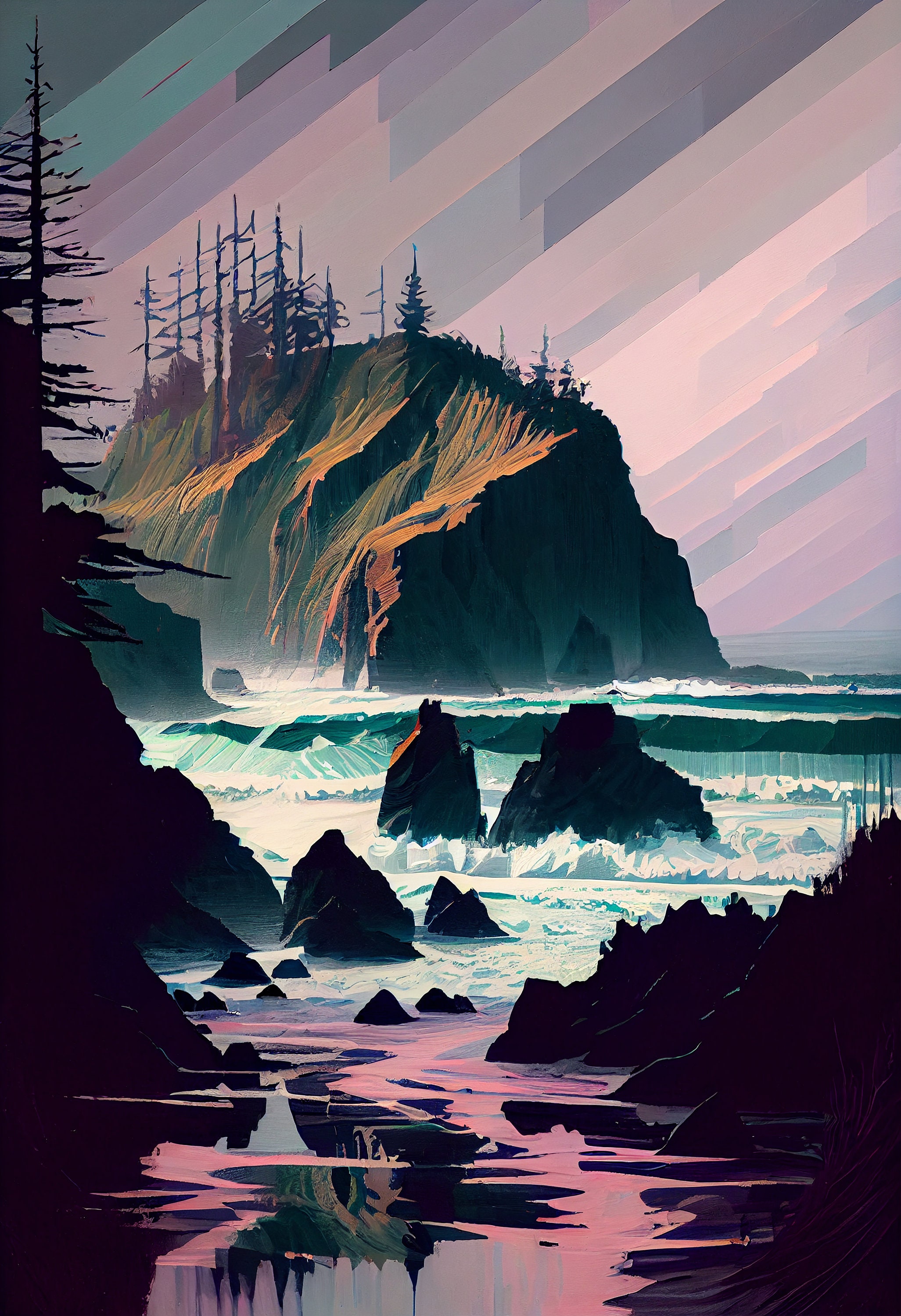 Oregon Coast Printable Instant Download Digital Abstract Art Abstract ...