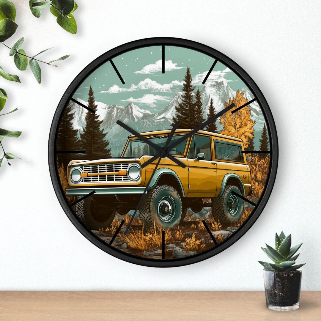 Retro Ford Bronco Wall Clock: Unique Man Cave Decor (10 Inch) - Etsy