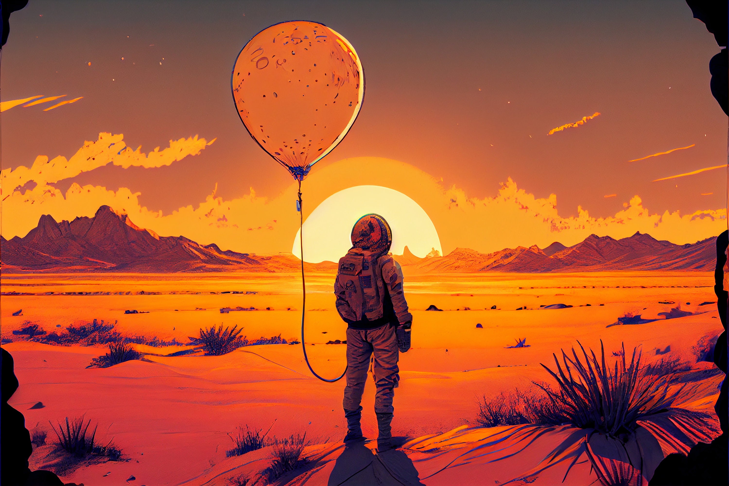 Astronaut Art Abstract Digital Download Art Lonely Space Astronaut ...