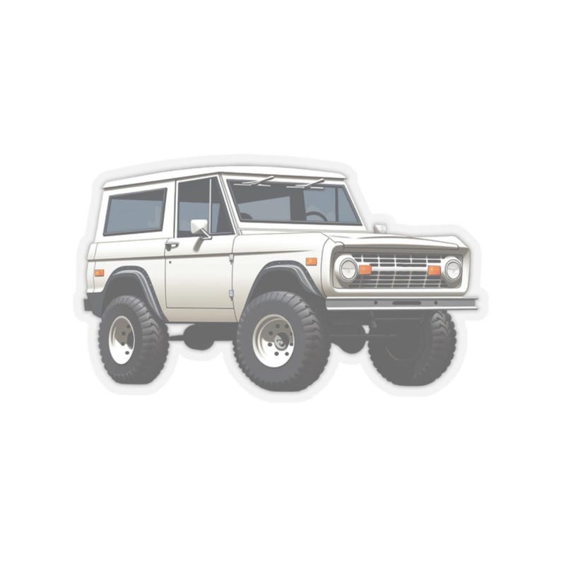 Retro White Ford Bronco Sticker: Classic SUV Vinyl Decal - Etsy
