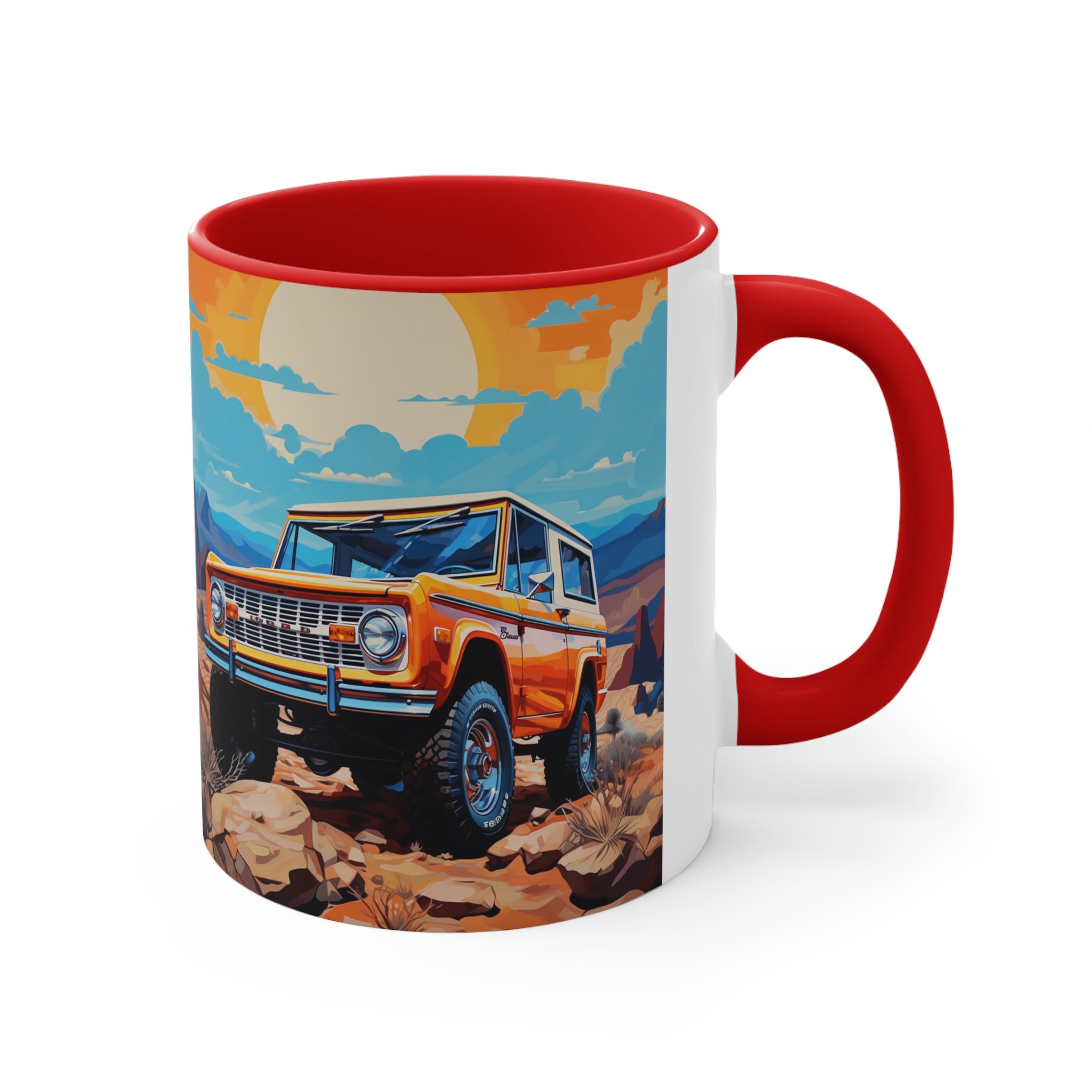 Vintage Orange Ford Bronco Coffee Mug Outdoor SUV off Road Bronco 11oz ...