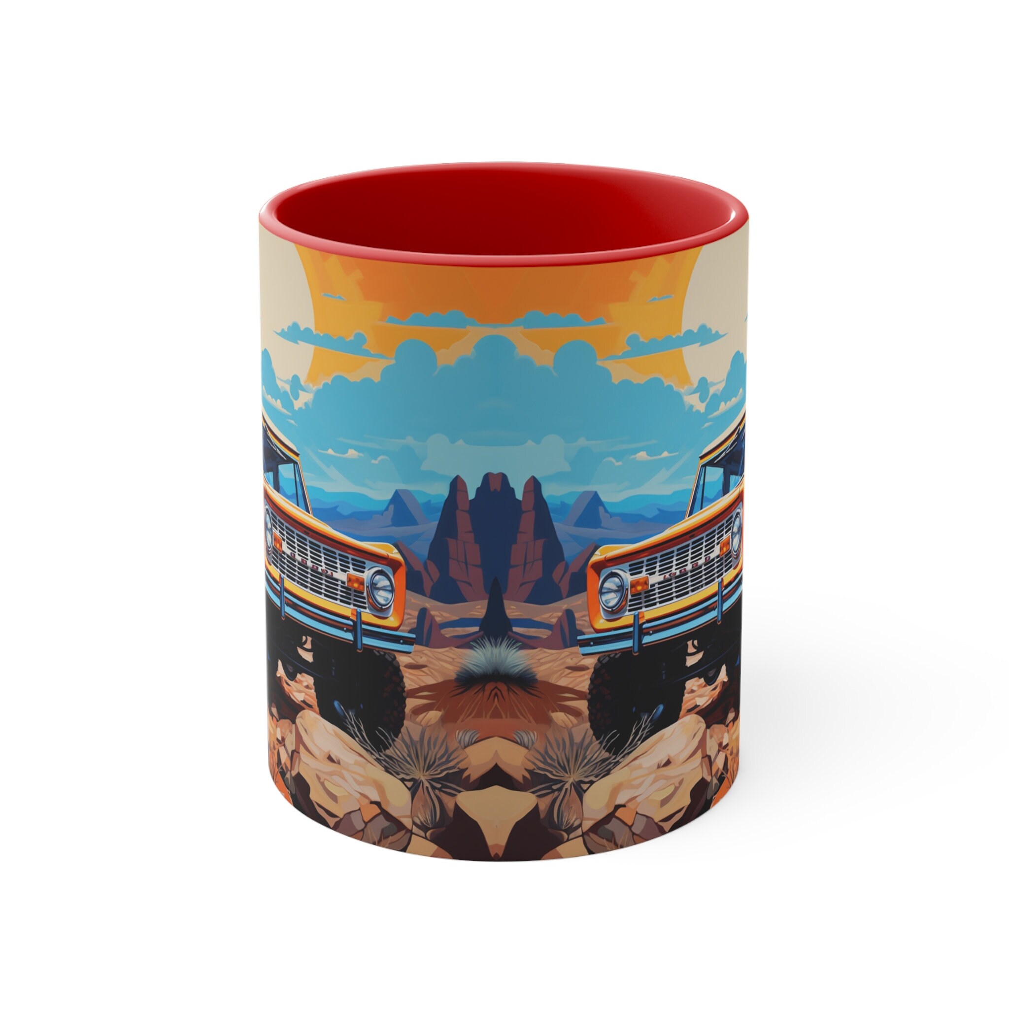 Vintage Orange Ford Bronco Coffee Mug Outdoor SUV off Road Bronco 11oz ...