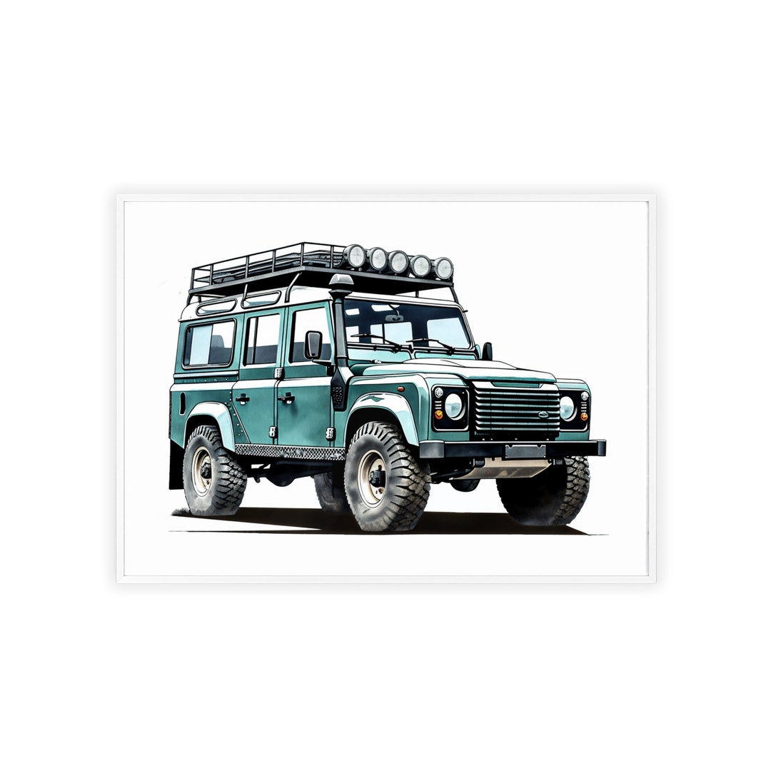 Vintage Landcruiser Defender Art Print, Framed Defender Wall Decor ...