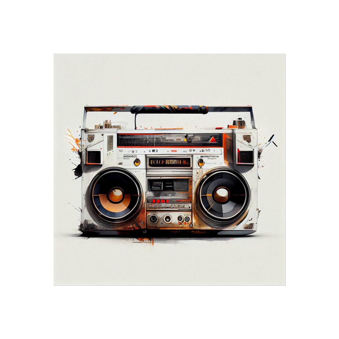 Square Print Fine Art Stereo Poster Print Abstract Boombox Urban Wall ...