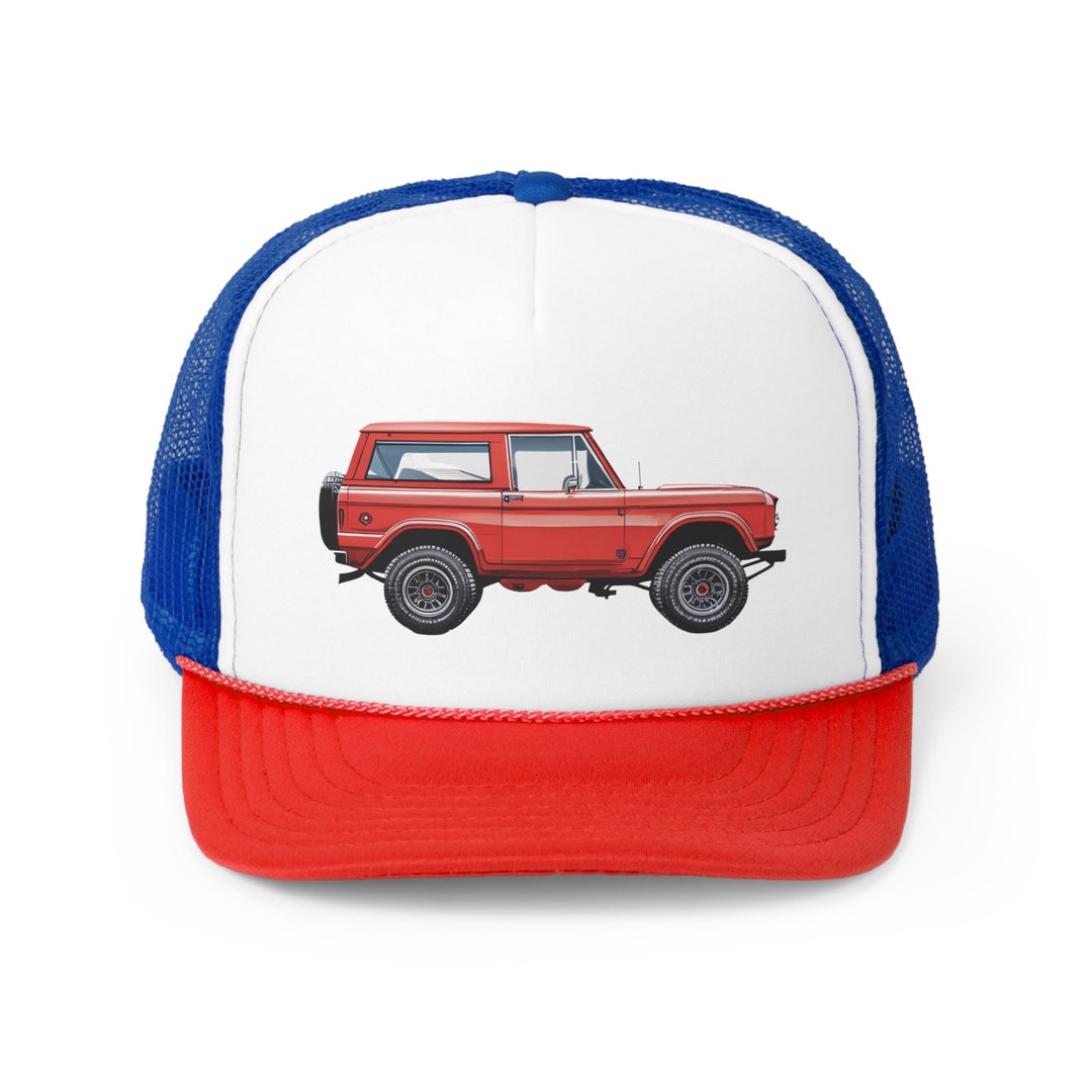 Red Bronco Trucker Hat for Summer Country Concerts or 4th of July ...