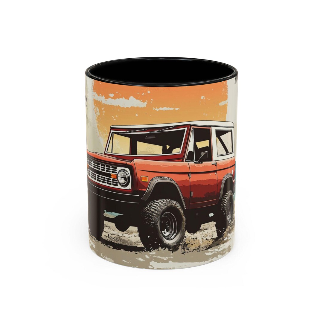 Retro Ford Bronco Coffee Mug: Orange & Black SUV - Etsy