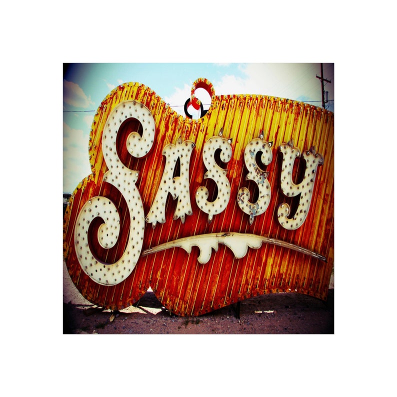 Vintage Vegas Sassy Neon Signage Fine Art Print Neon Marquee Sign Print ...