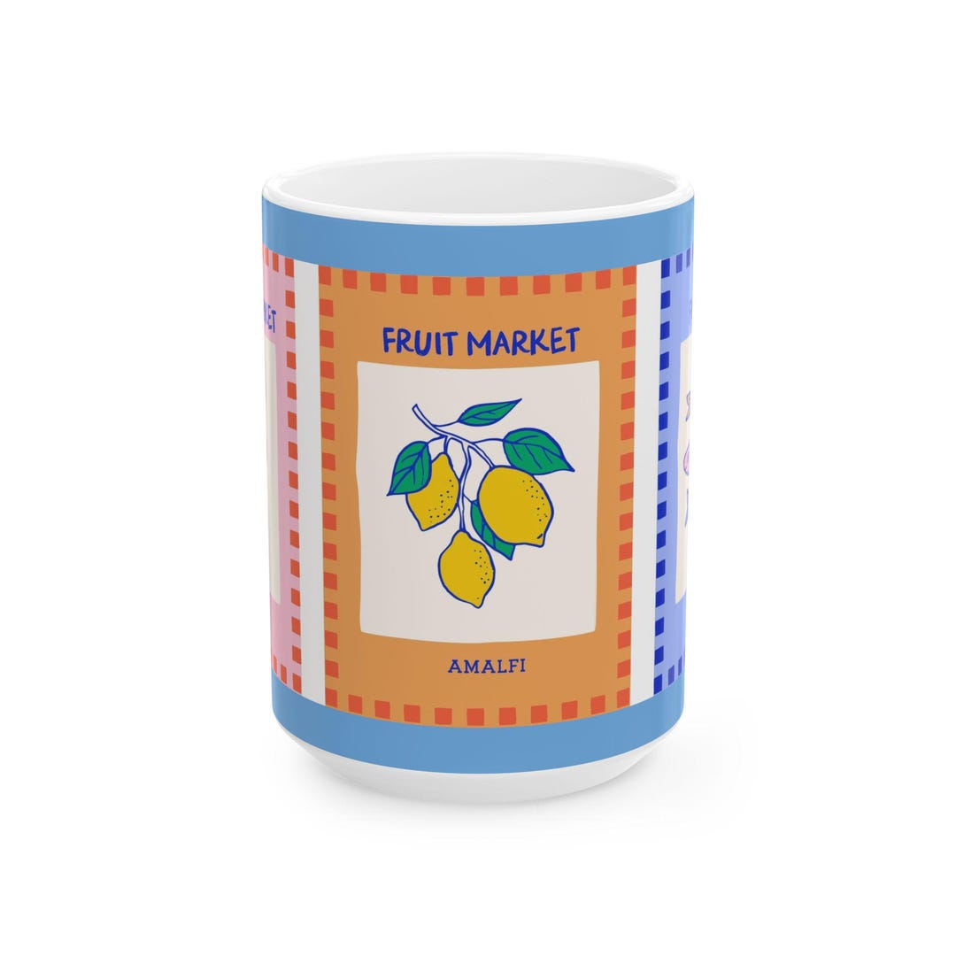 Colorful Ceramic Mug - Fruit Market Design, Perfect Kitchen Decor, Gift ...