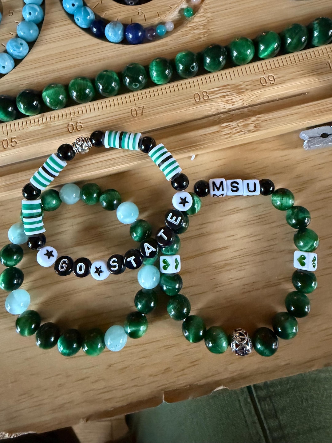 Custom Sports Team Stretch Bead Bracelet: Personalized Spirit Jewelry ...