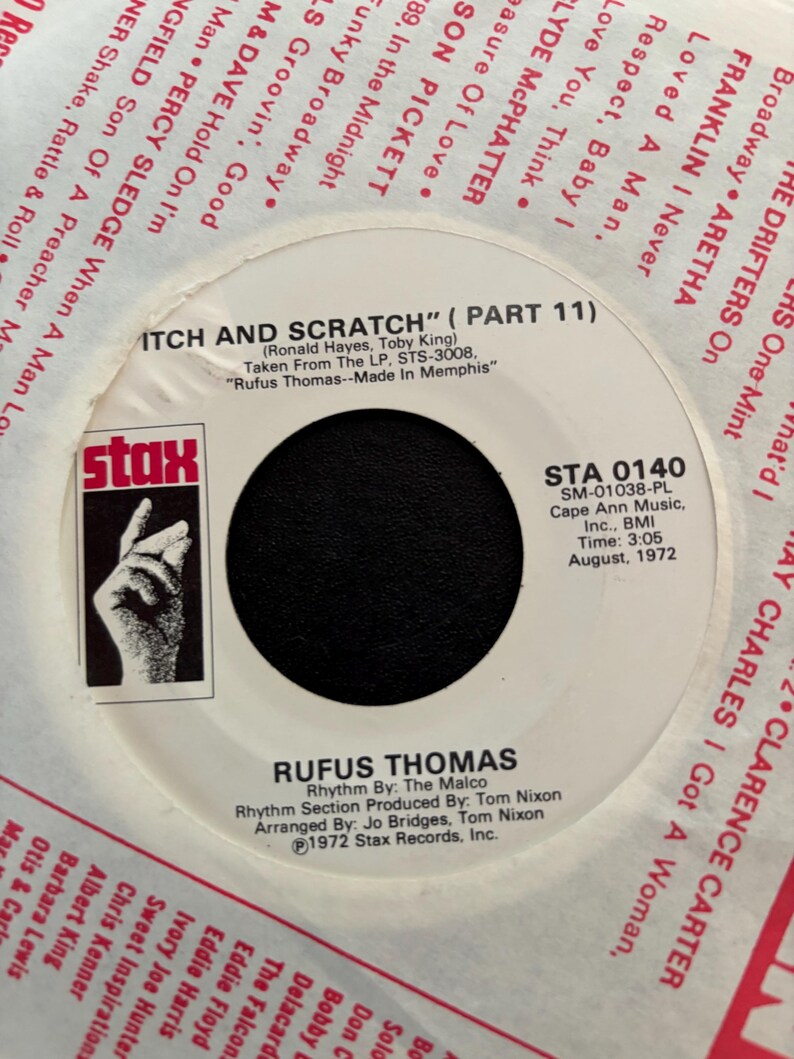 Rufus Thomas : Itch and Scratch Part 1/2 45 Stax Promo Vg++(close to NM ...