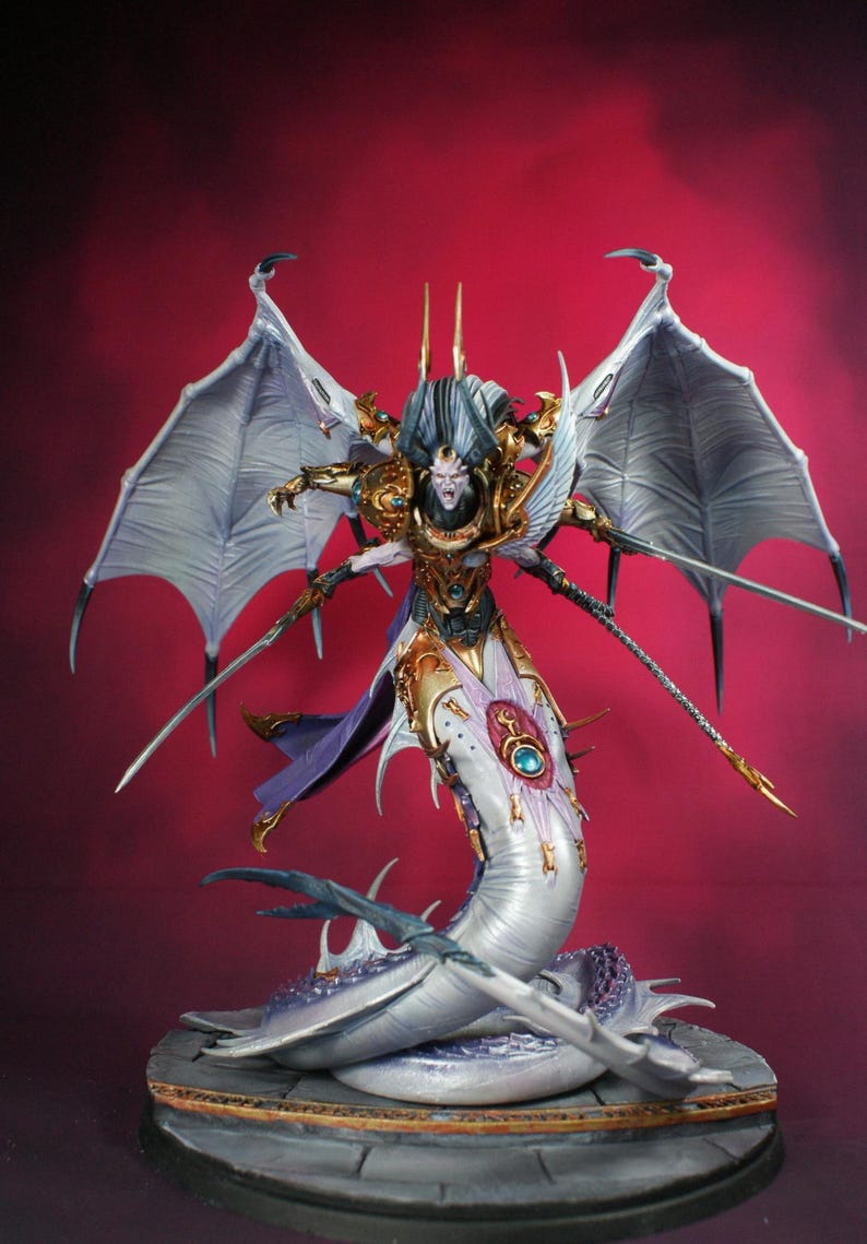 Fulgrim Daemon Primarch White Pearl | Hand-painted - Etsy