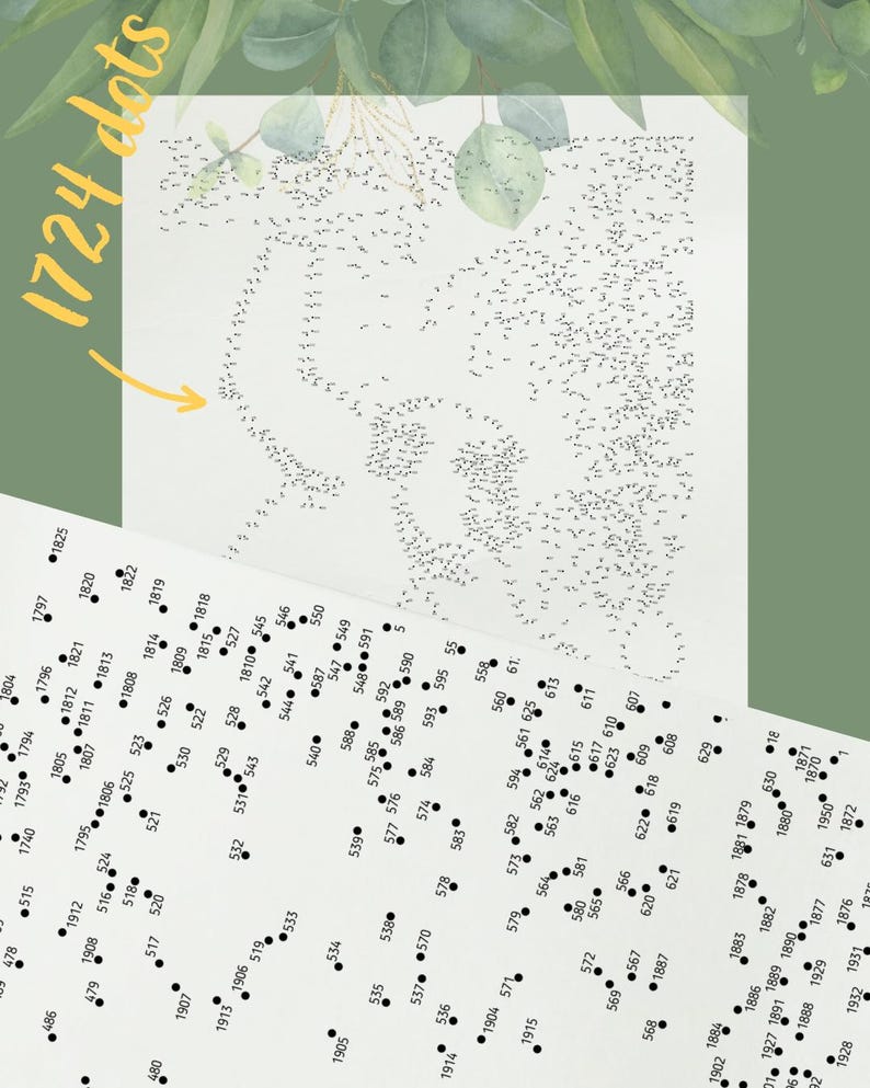 1972 Dots | Complicated Dot-to-dot for Adult |#0020 - Etsy