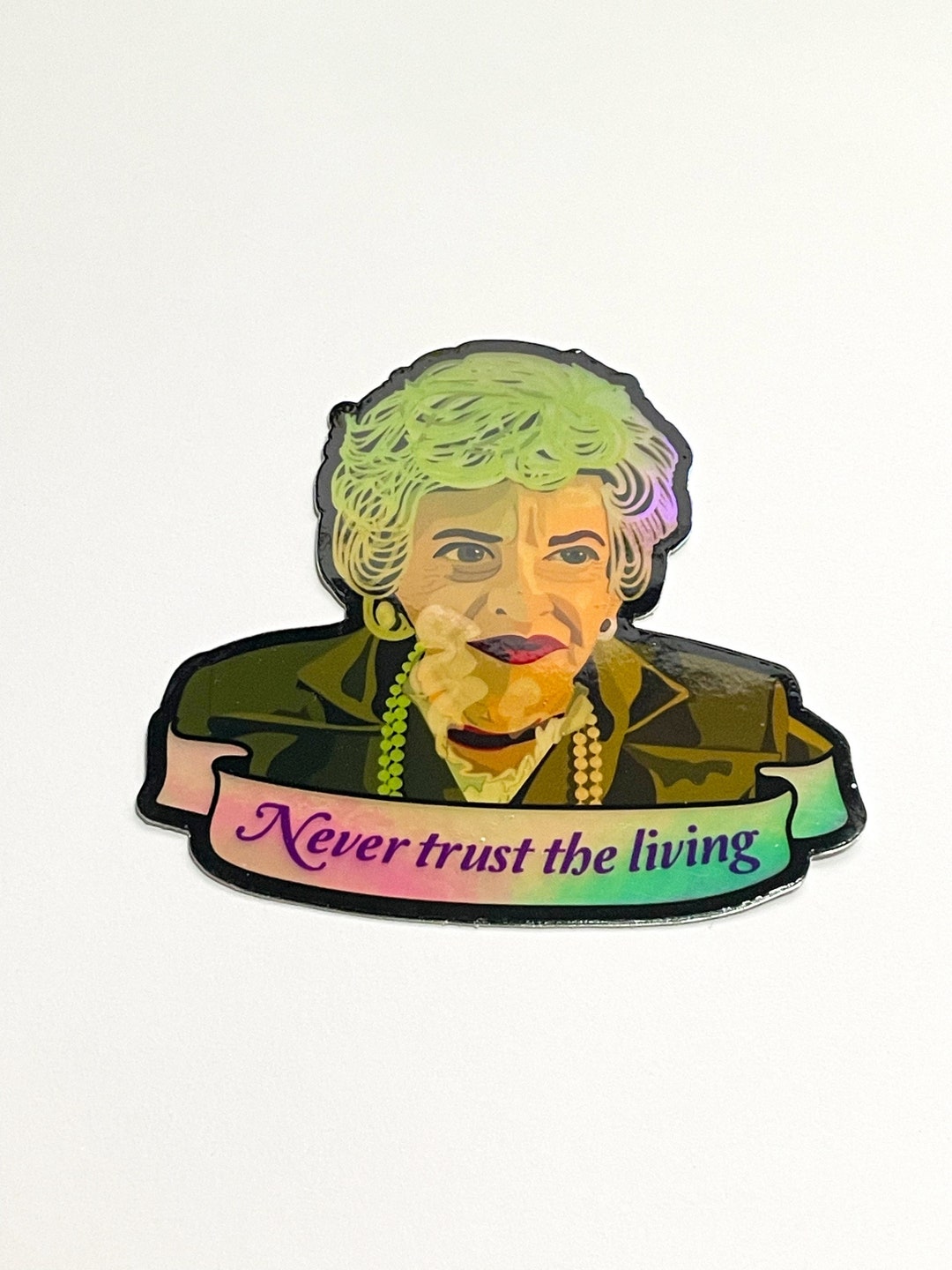 Beetlejuice Juno, Your Case Worker Holographic Sticker - Etsy