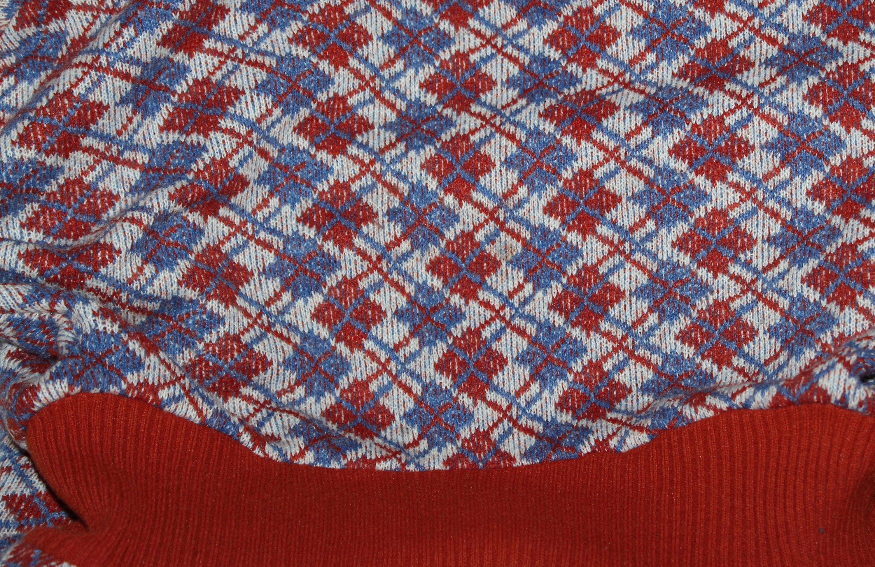 Vintage 60s Knit Dress Rust & Blue Argyle Mod Fall Winter - Etsy