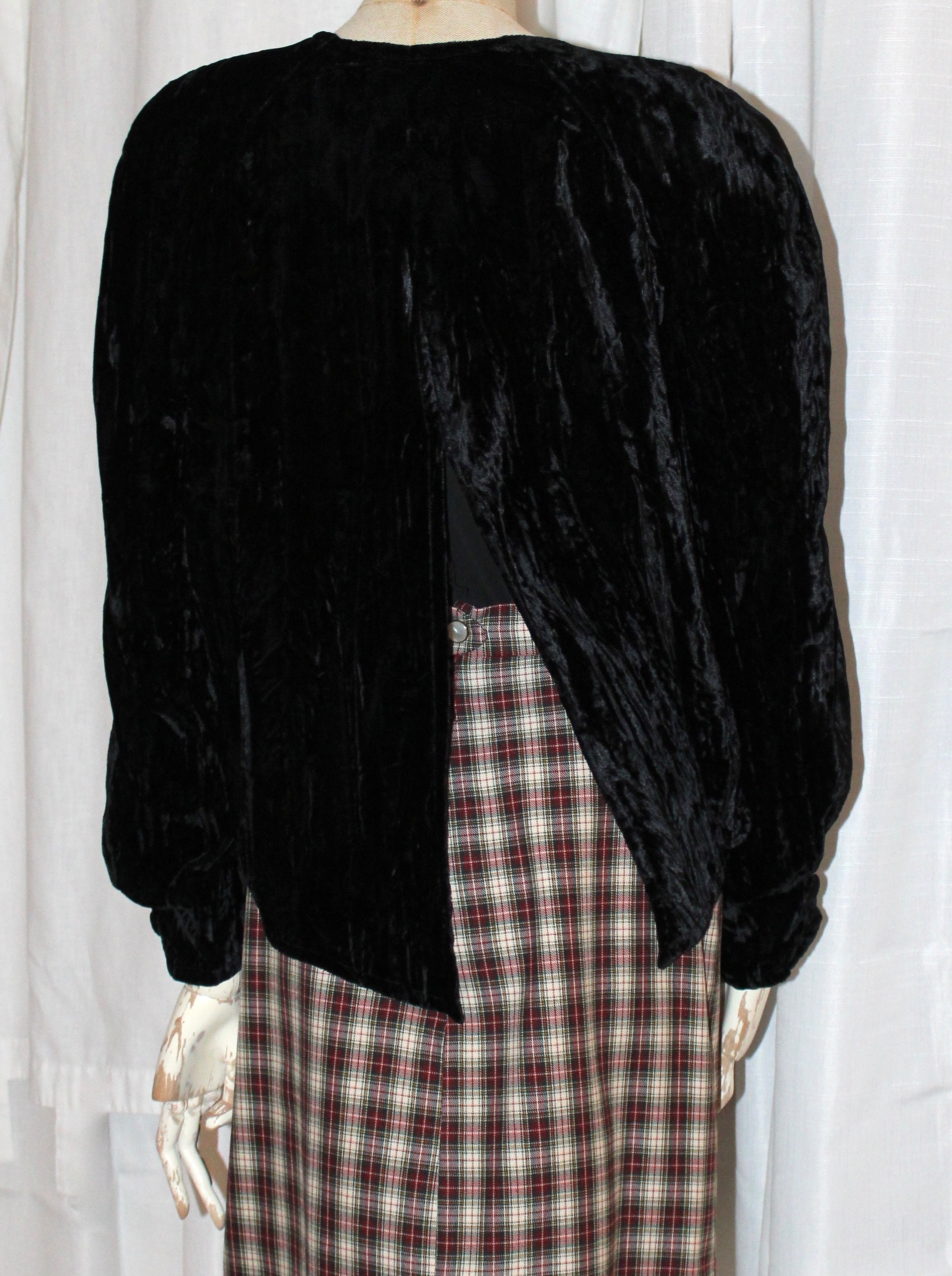 Vintage Sonia Rykiel Paris Black Velvet Crop Jacket With Split Back ...