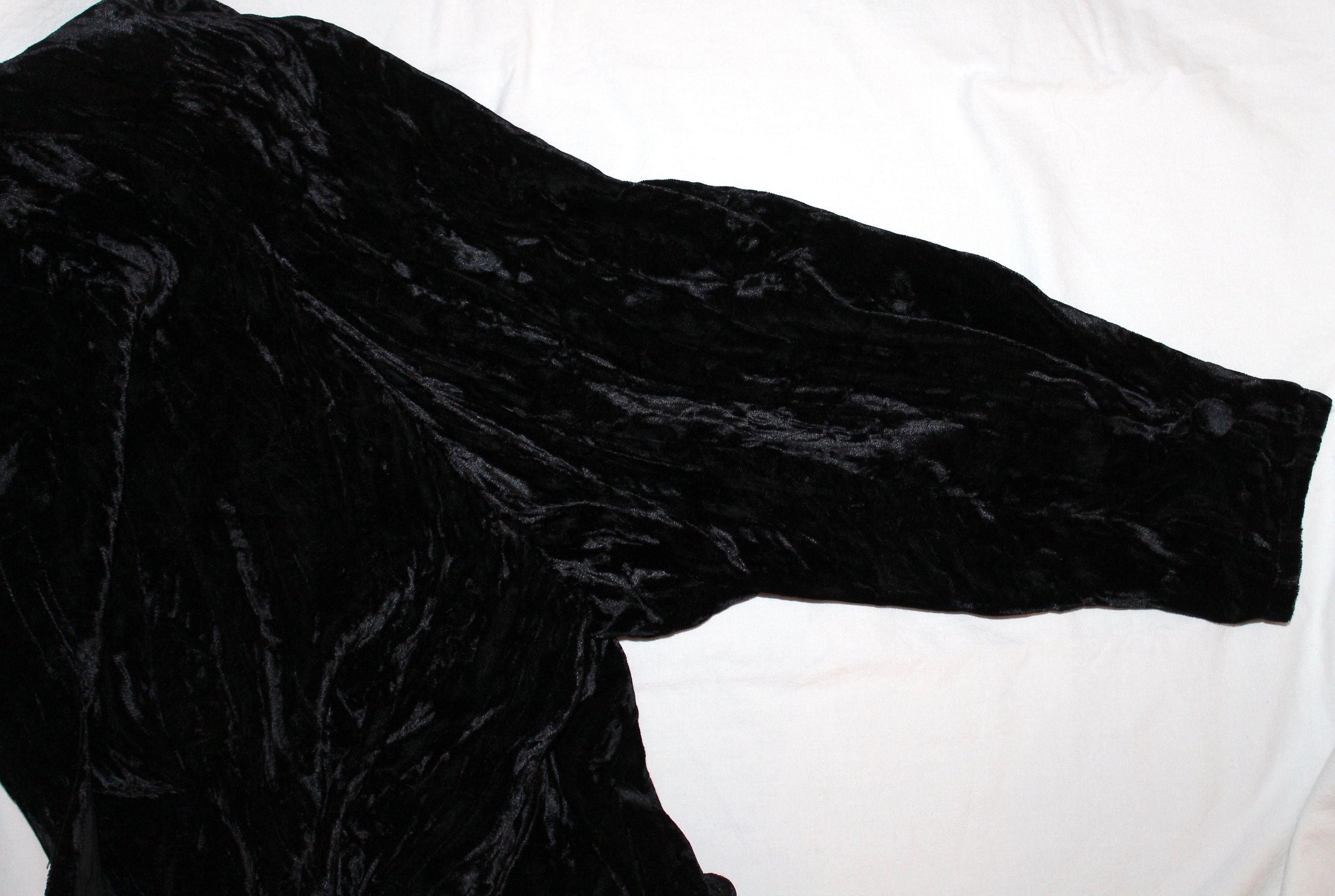 Vintage Sonia Rykiel Paris Black Velvet Crop Jacket With Split Back ...