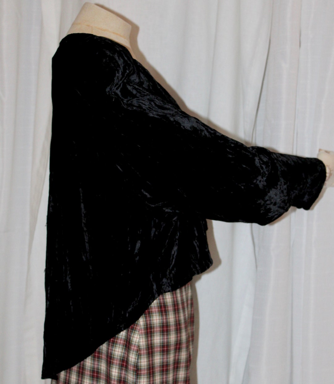 Vintage Sonia Rykiel Paris Black Velvet Crop Jacket With Split Back ...