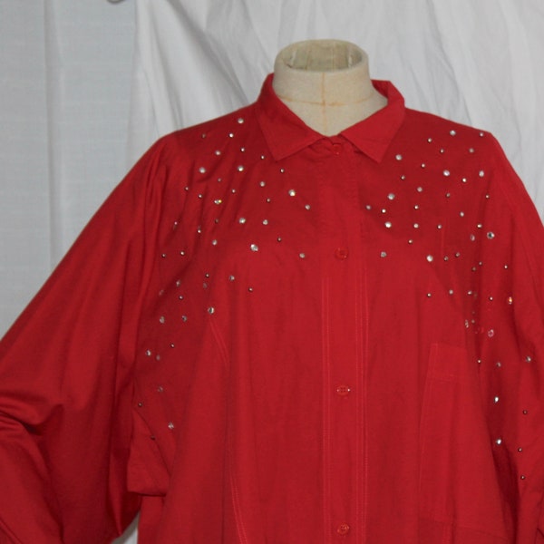 Rhinestone Oversize Shirt - Etsy