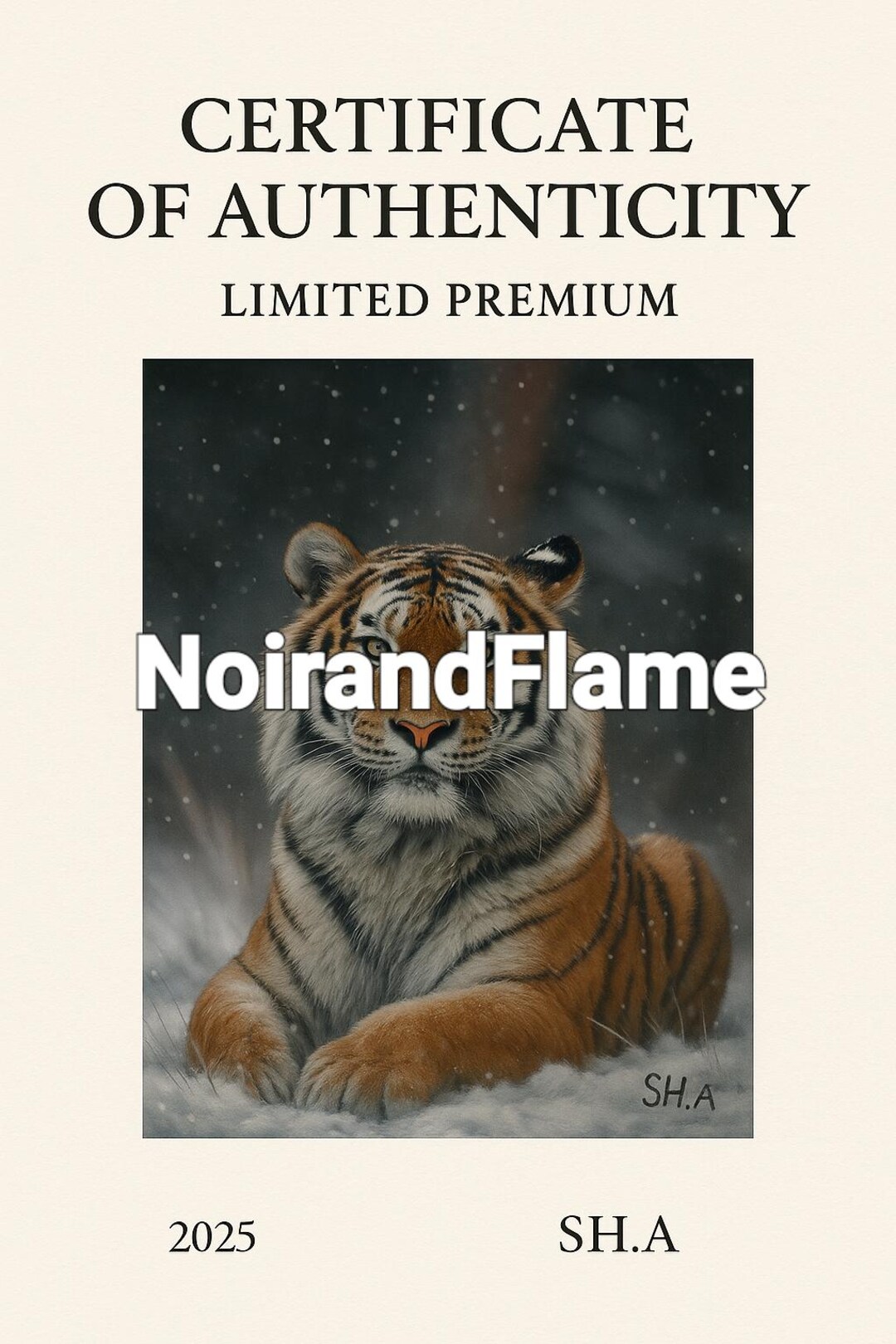 Limited Edition Tiger Art Print With Certificate - Etsy