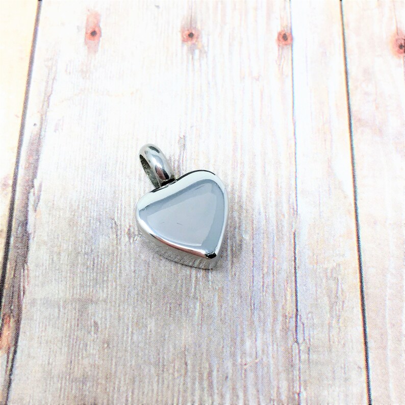 Cremation Urn Charm Tiny Heart Pendant Heart Charm - Etsy