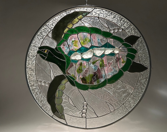 Sea Turtle Stained Glass Window - Etsy