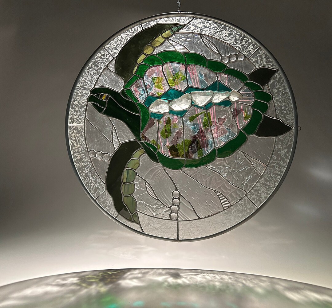 Sea Turtle Stained Glass Window - Etsy