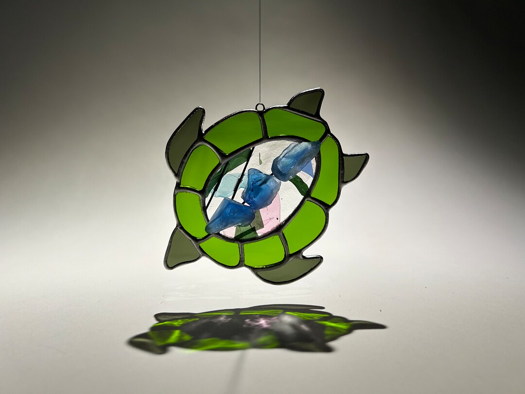 Sea Turtle Stained Glass Suncatcher - Etsy