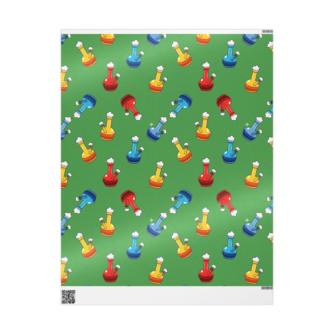 Bong Wrapping Paper, Marijuana Gift Wrap, Cannabis Gift Packaging ...