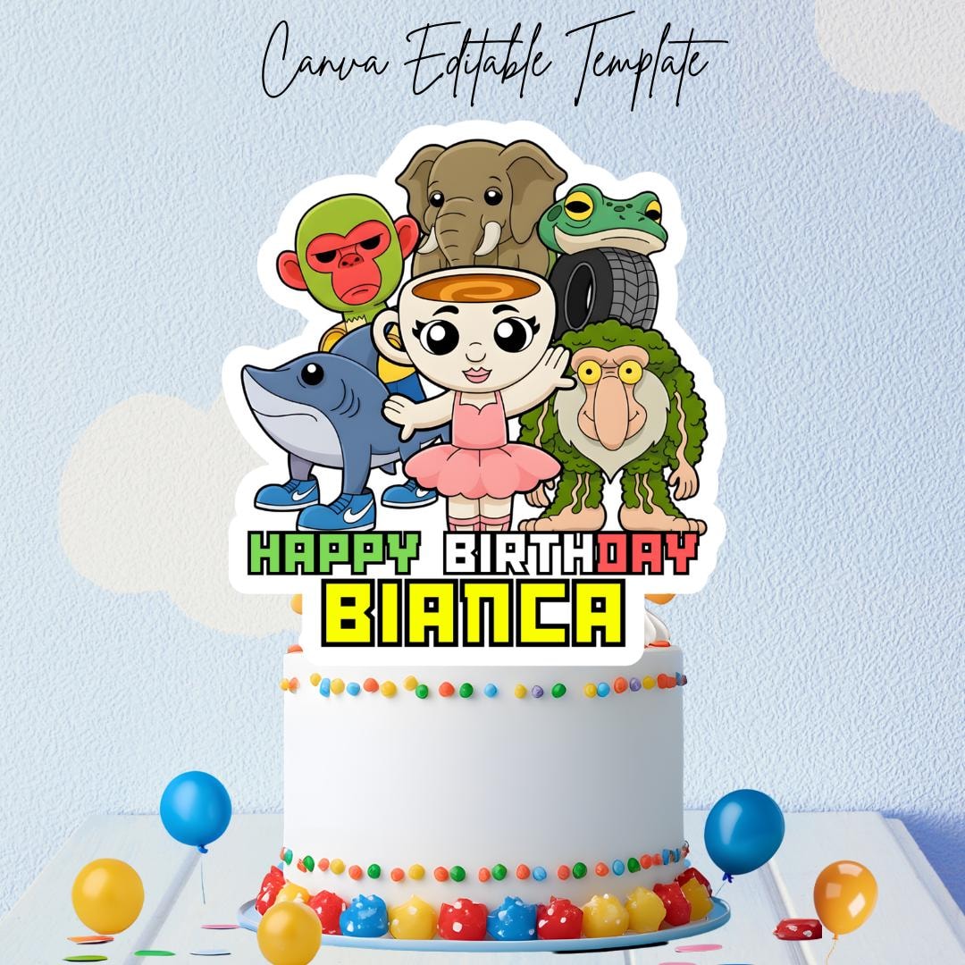 Brainrot Birthday Cake Topper: Meme Party Decoration (digital Download ...