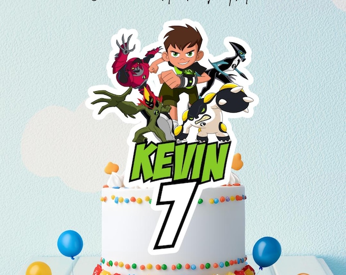Ben 10 Birthday Banner | Printable Cartoon Party Decor (digital File ...