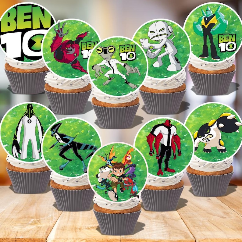 Ben 10 Cupcake Toppers | Printable Birthday Decor | Instant Download ...