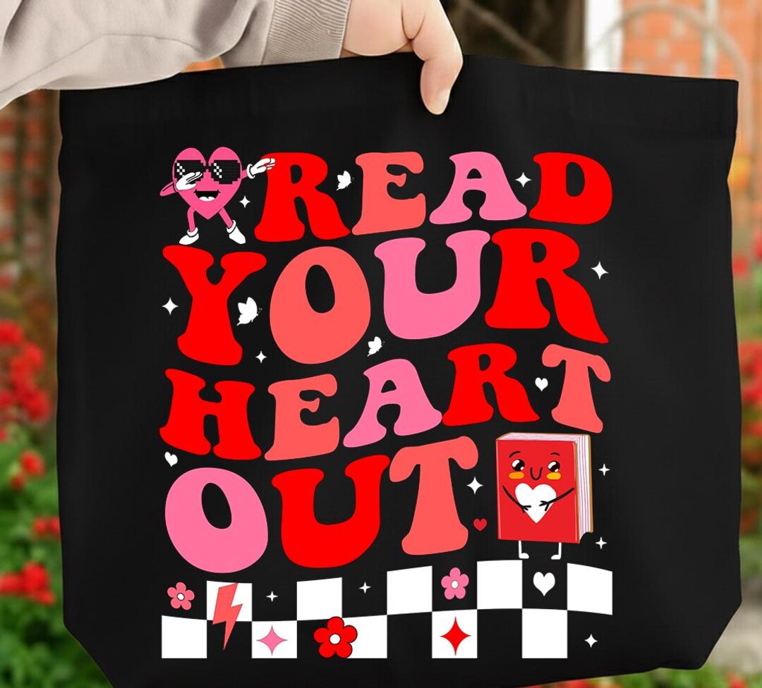 Read Your Heart Out Tote Bag, Valentine's Day Book Lover Gift - Etsy