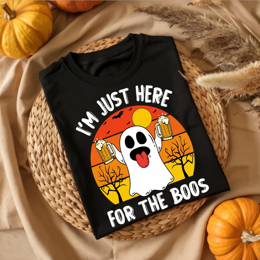 Just Here for the Boo Png, Halloween Ghost Who Drinks Wine, Scary and ...
