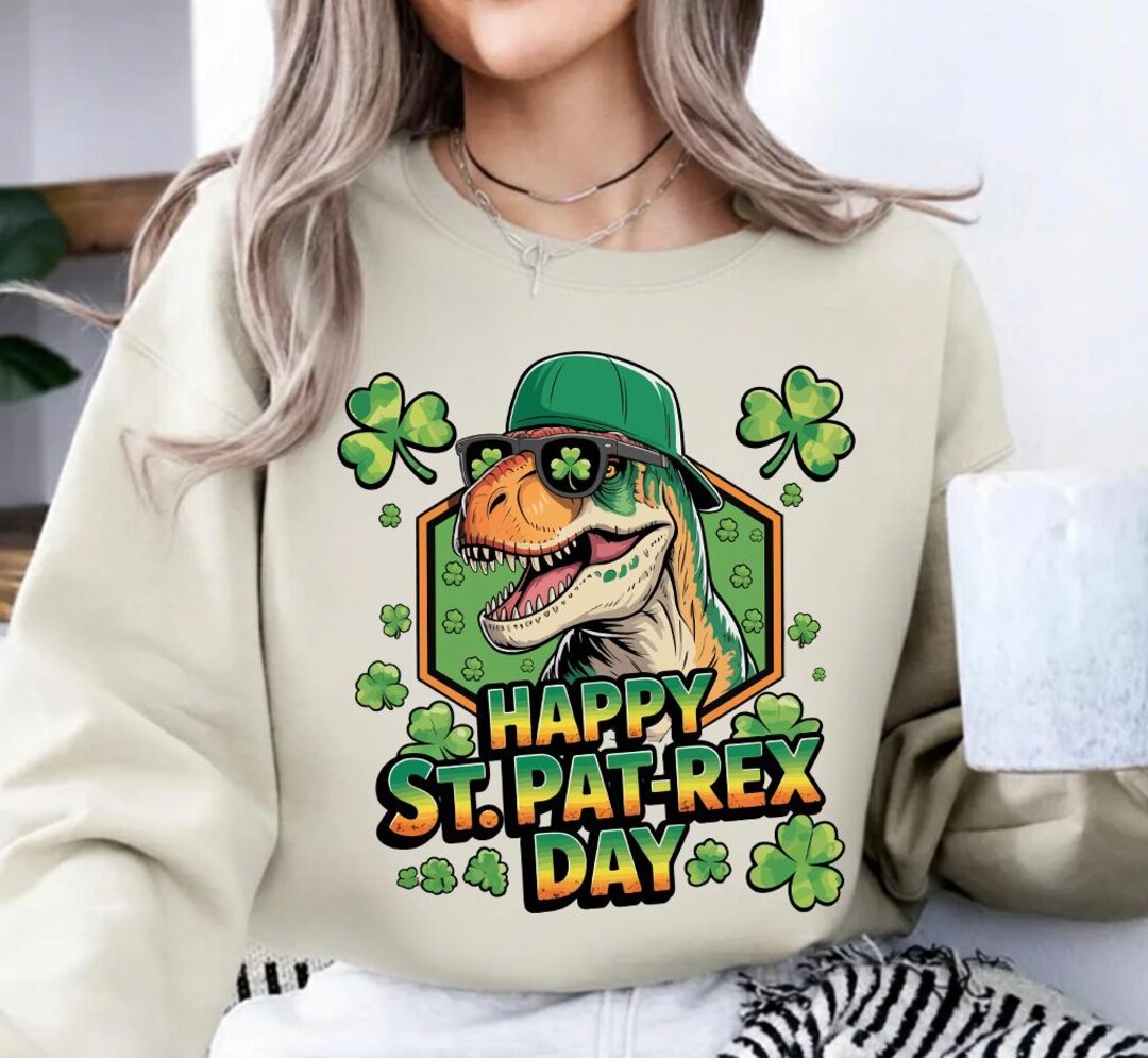 St. Pat-rex Day T-rex Shamrock Clipart, SVG PNG PDF (digital Download ...