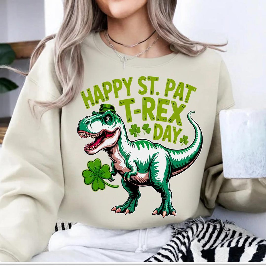 St. Pat-rex Day T-rex Shamrock Clipart, SVG PNG PDF (digital Download ...