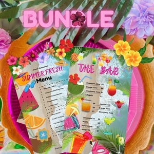 Tropical Bar Menu Template: Editable Cocktail & Restaurant Design ...