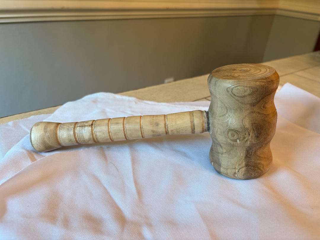 Hand Turned White Oak Mallet With Crepe Myrtle Handle - Etsy
