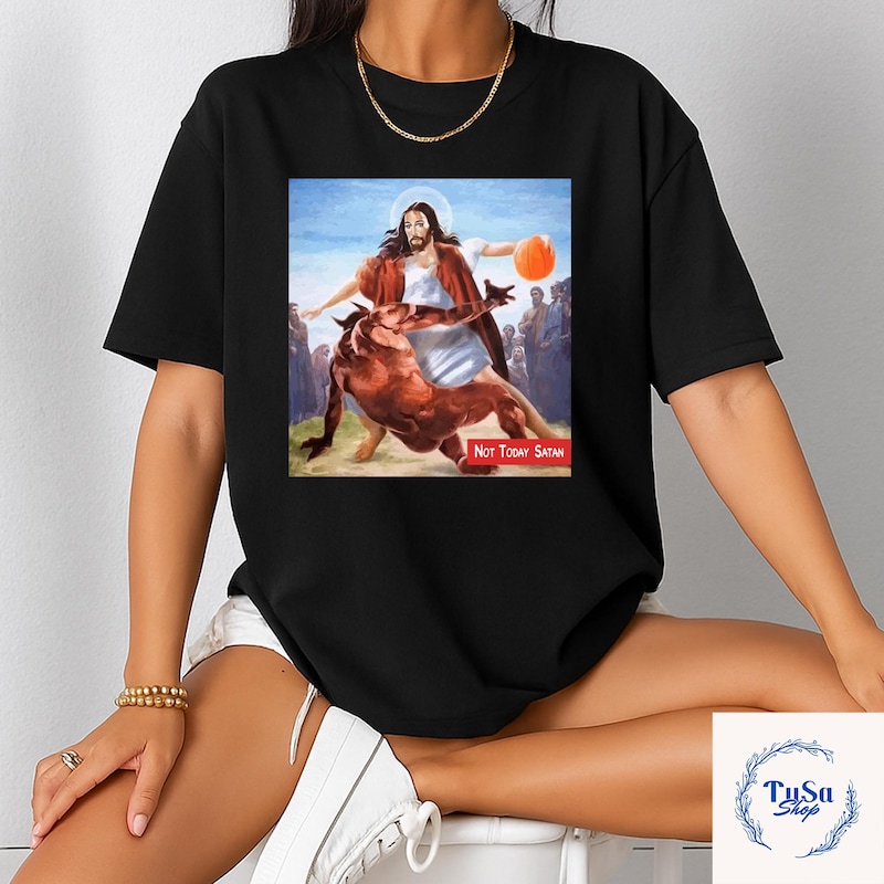 Jesus Crossing up the Devil - Etsy