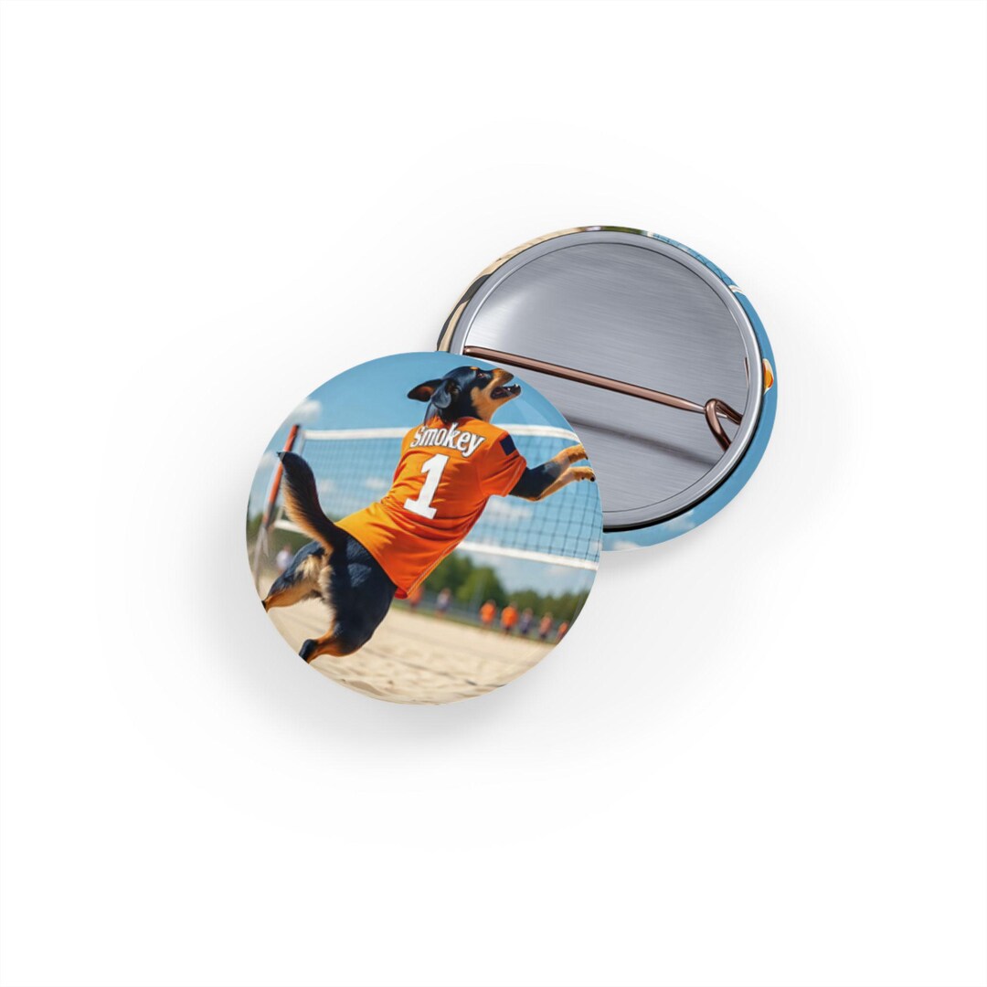 Dog Lover Pin, Volleyball Dog, Sports Pet Badge - Etsy