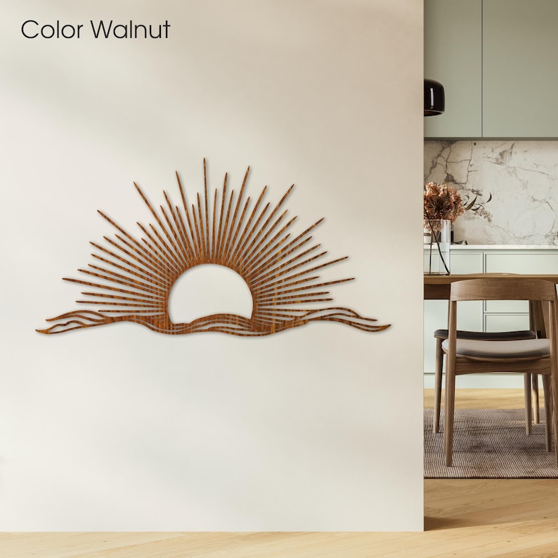 Sun Wall Decor for Living Room | Wooden Sunburst Wall Hanging | Boho ...