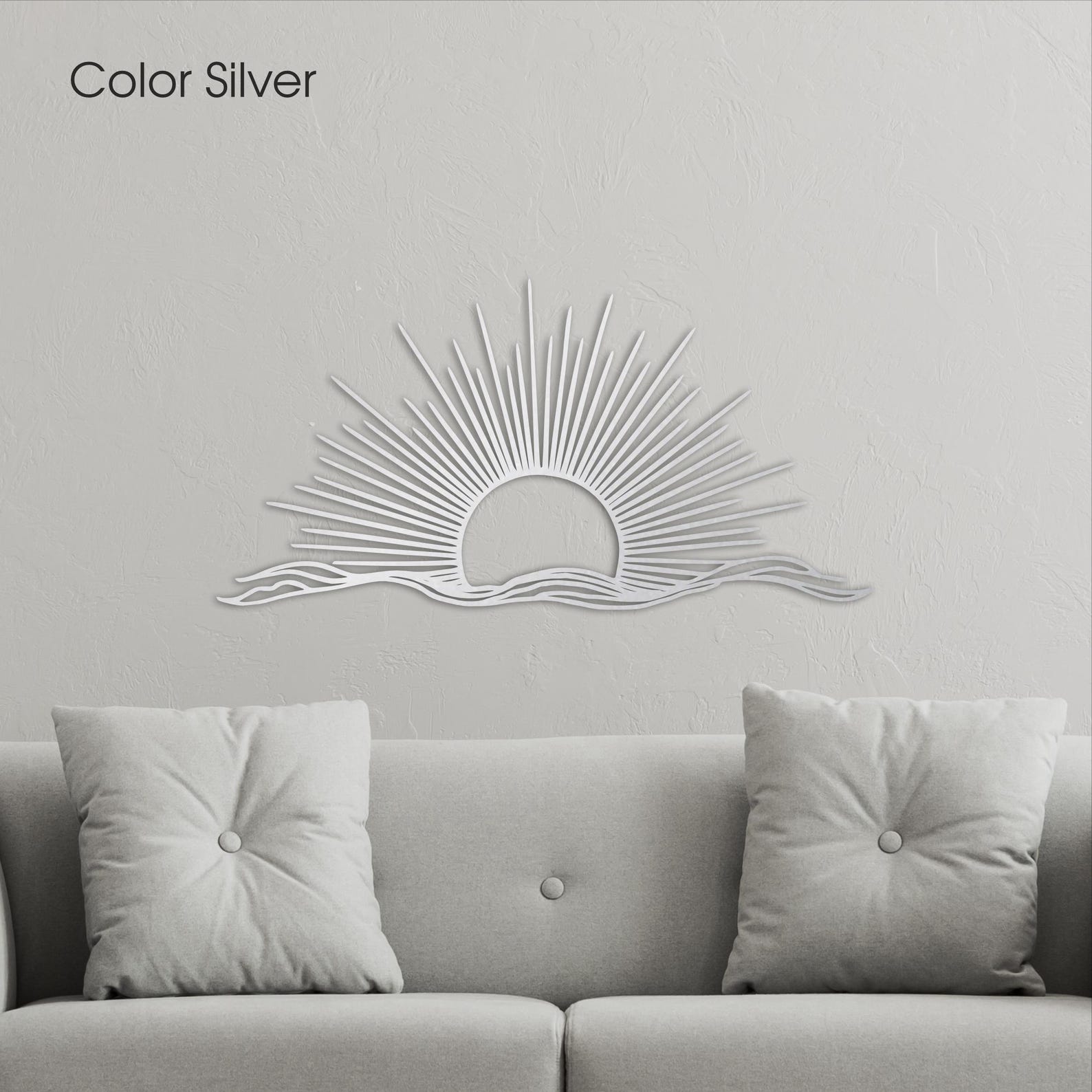 Sun Wall Decor for Living Room | Wooden Sunburst Wall Hanging | Boho ...